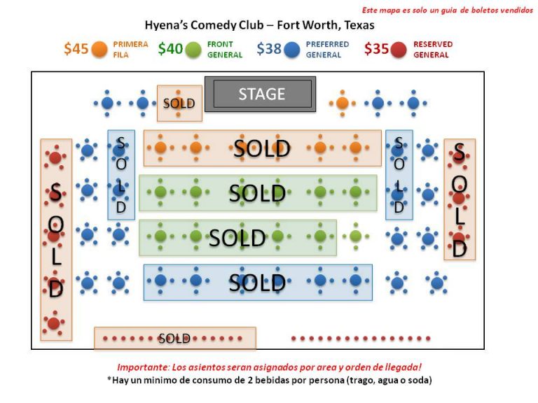 Hyenas Comedy Club Map / Fort Worth – ALEX TORRES PRODUCTIONS